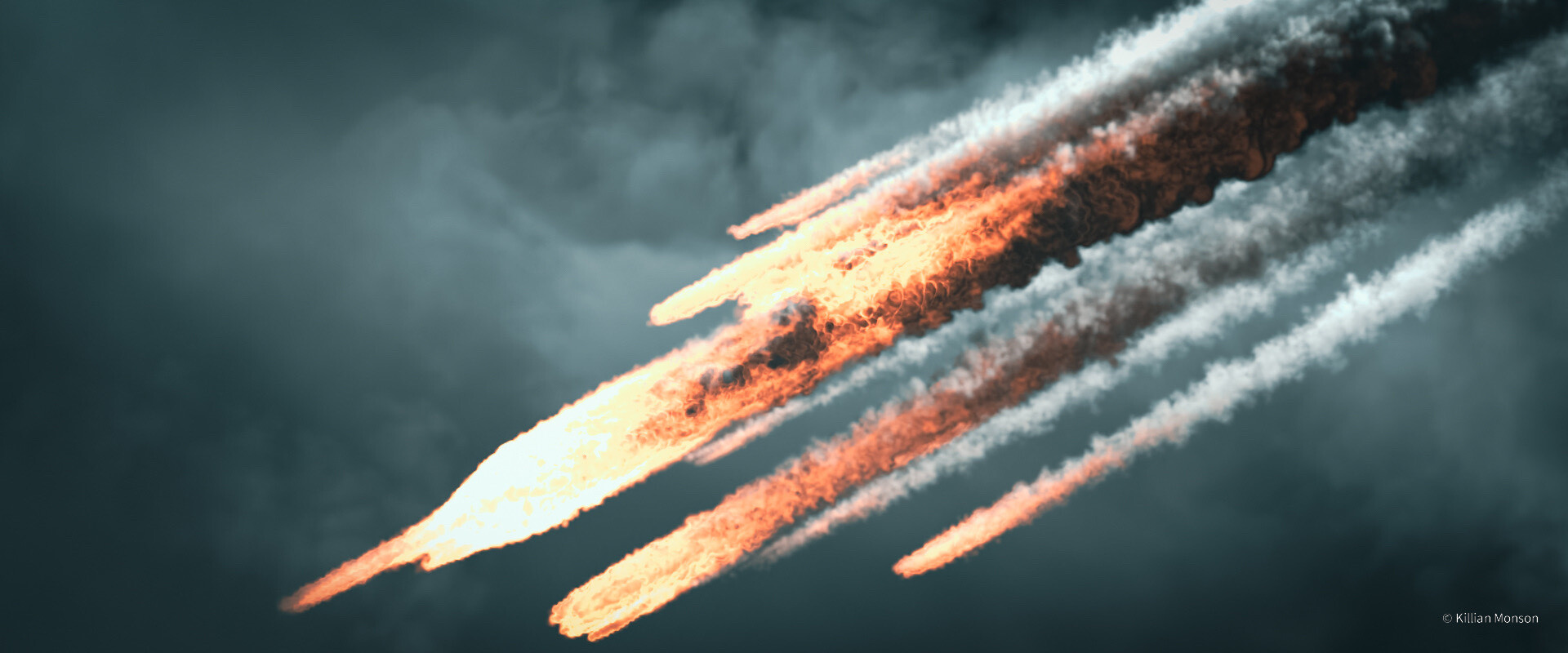 Killian Monson - Meteor Shower - Houdini pyro rendered with Karma