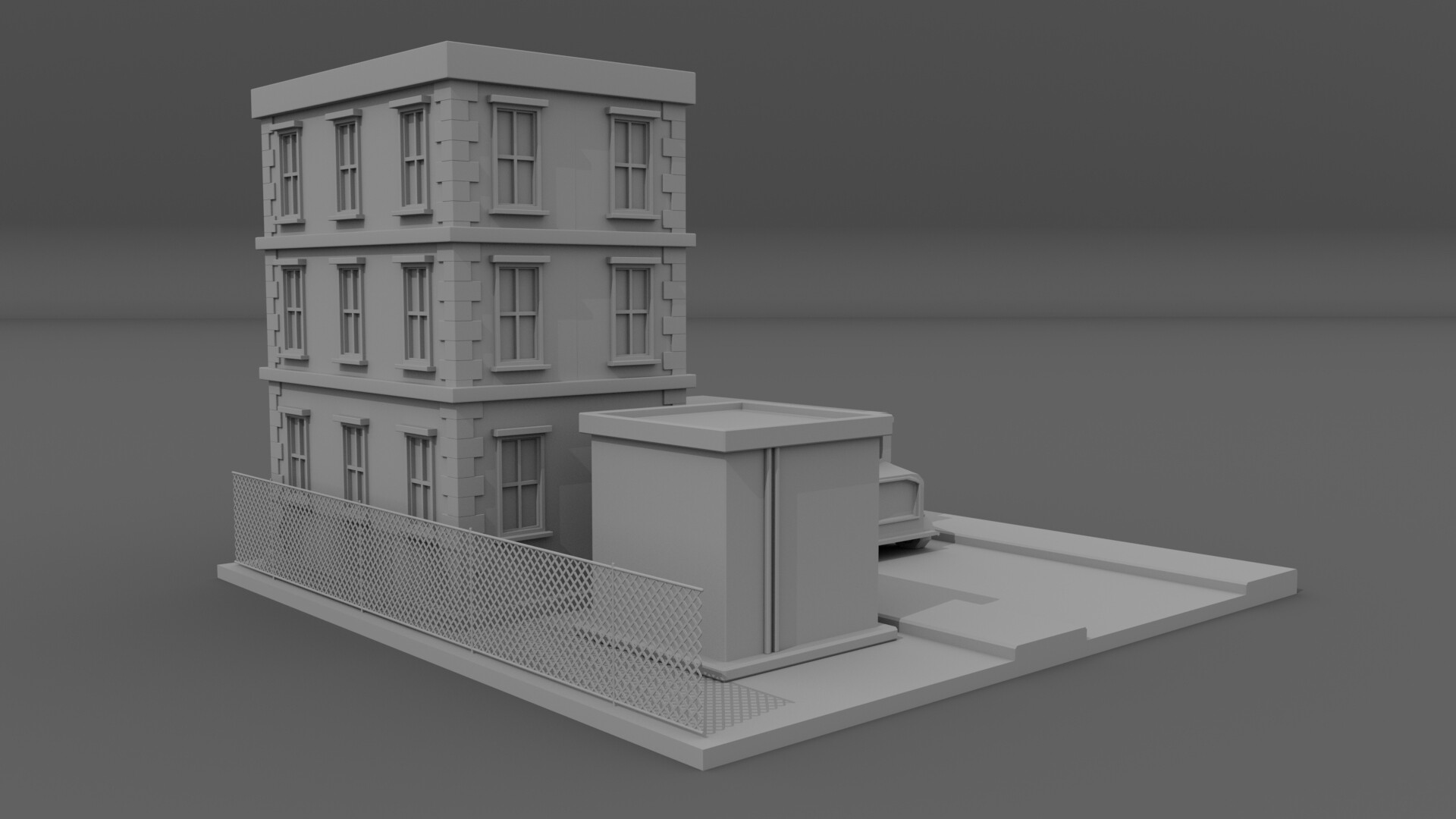 Kseniia Romanova - 3D Model: Building with Garage