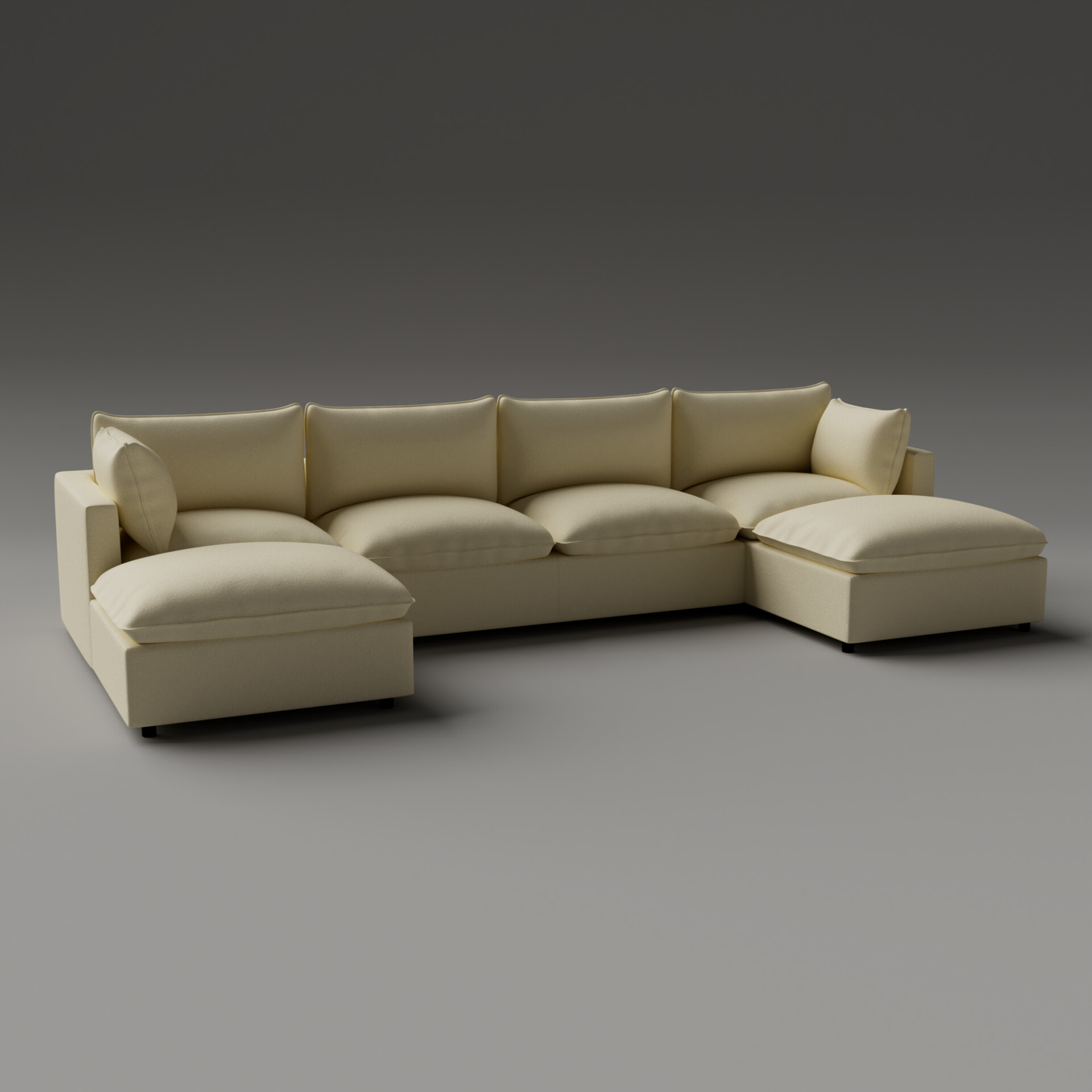 ArtStation - Lotus Deep 5-Piece Sectional Sofa