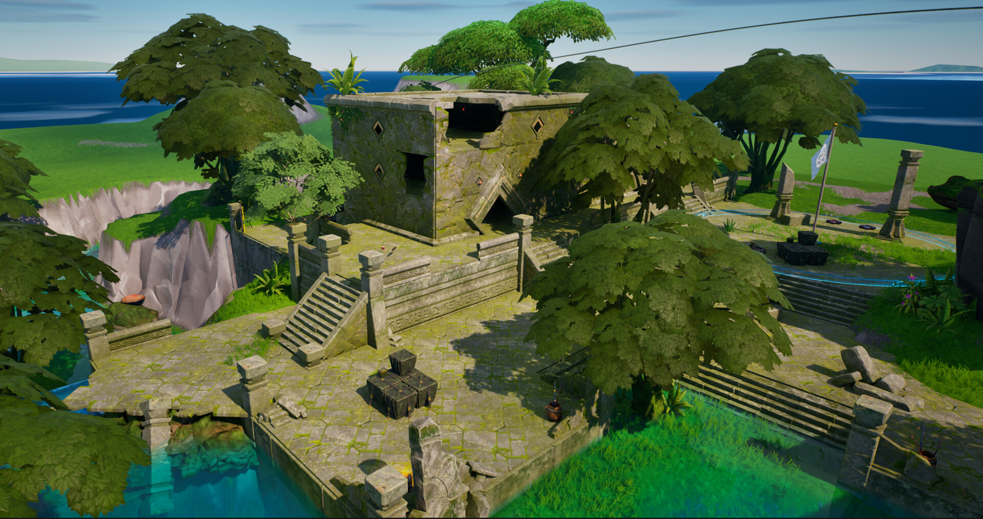 ArtStation - Waterfall Ruins Fortnite POI
