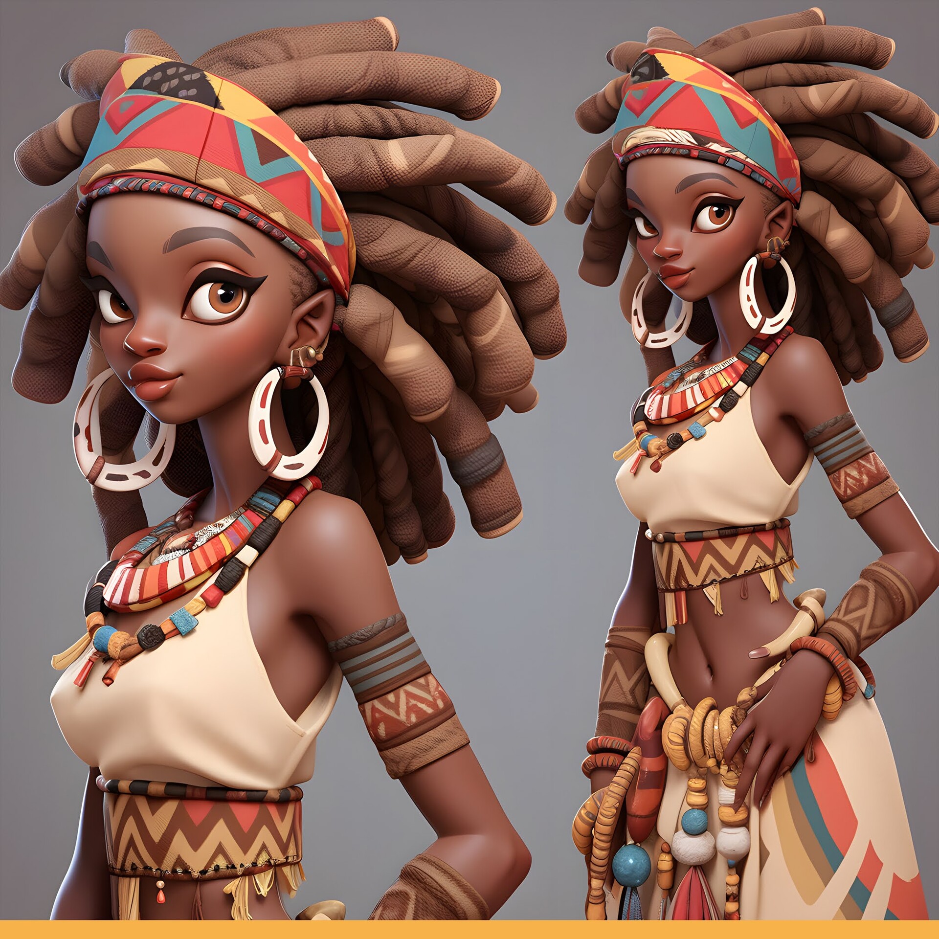 ArtStation - 303 Stylized African Tribe Character VOL39