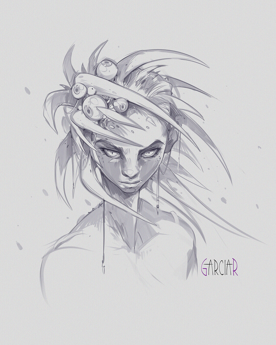 how to draw horns on a person