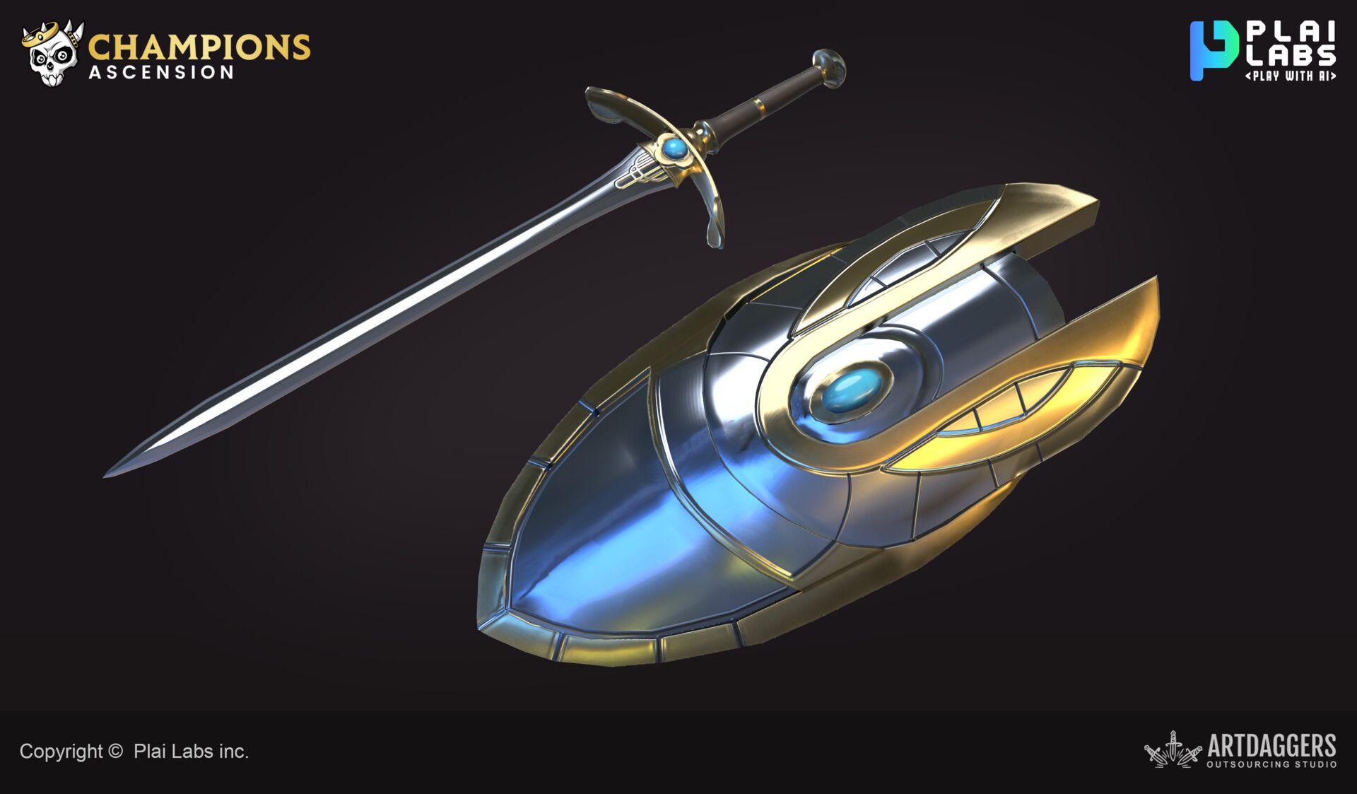 Artdaggers Outsourcing Studio - Keymaster sword & shield - Champions ...