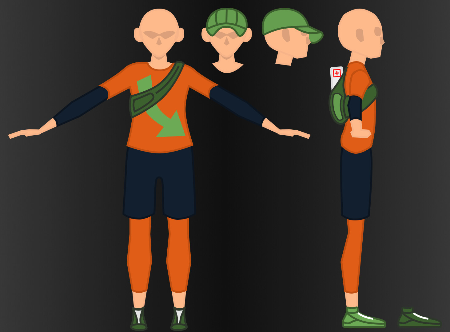 Benjamin Tai - Parkour Character Concept - Reference Sheet