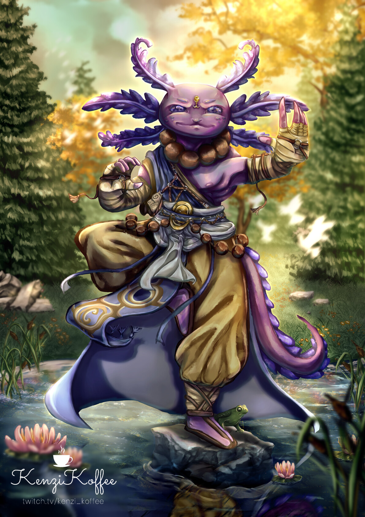 ArtStation - Axolotl Monk | D&D Character Commission