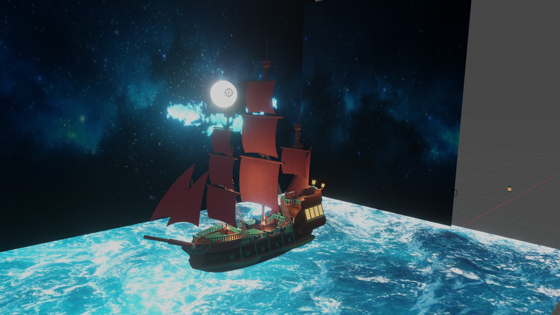 ArtStation - Red sails ship modelling