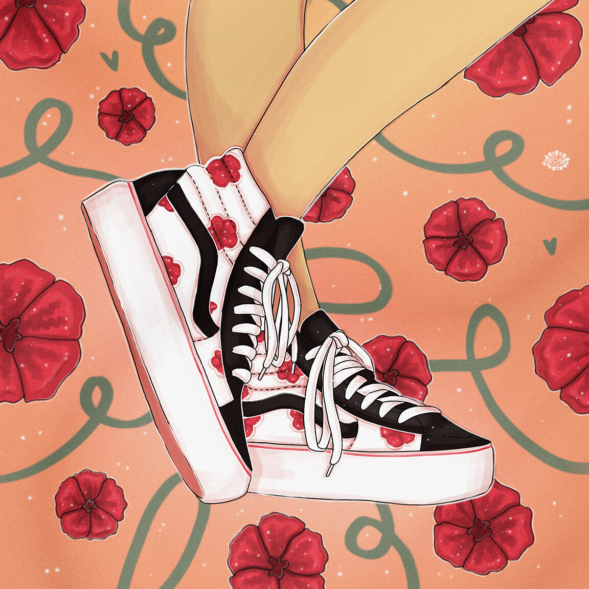 Drawing Of Vans Shoes
