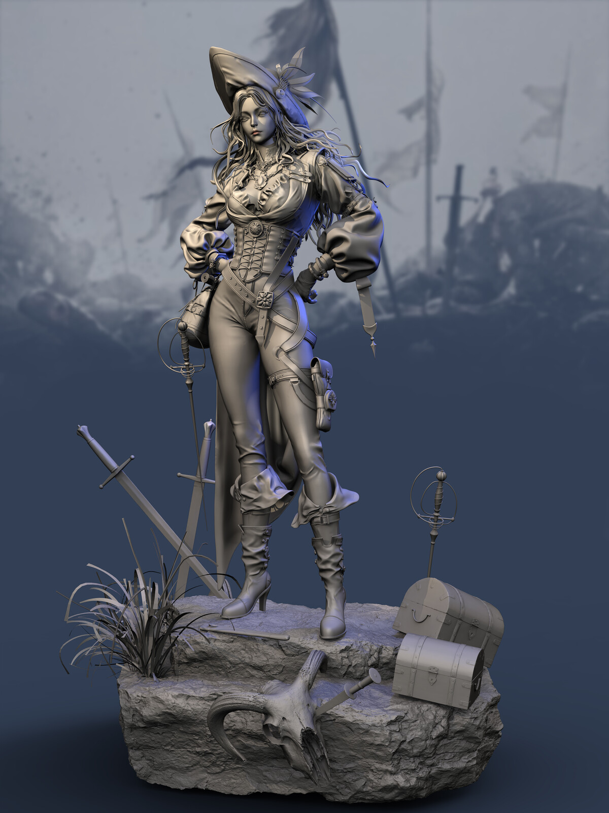 巧课力 CGmomo - 【学员作品】张静--《Female Pirate Captain》