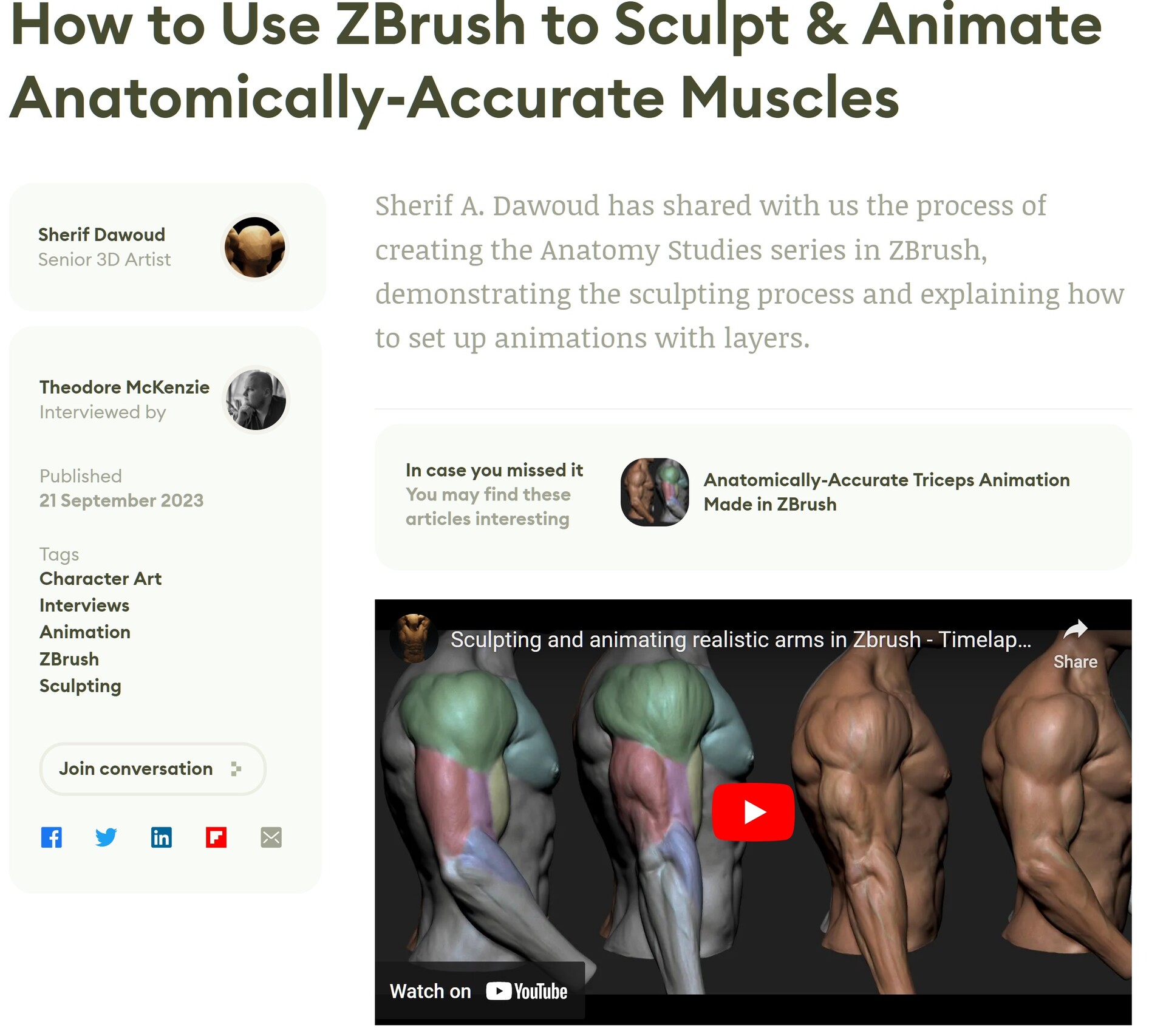 Sherif Dawoud | 3D Game Artist - 80.lv Interview: How to Use ZBrush to Sculpt & Animate ...