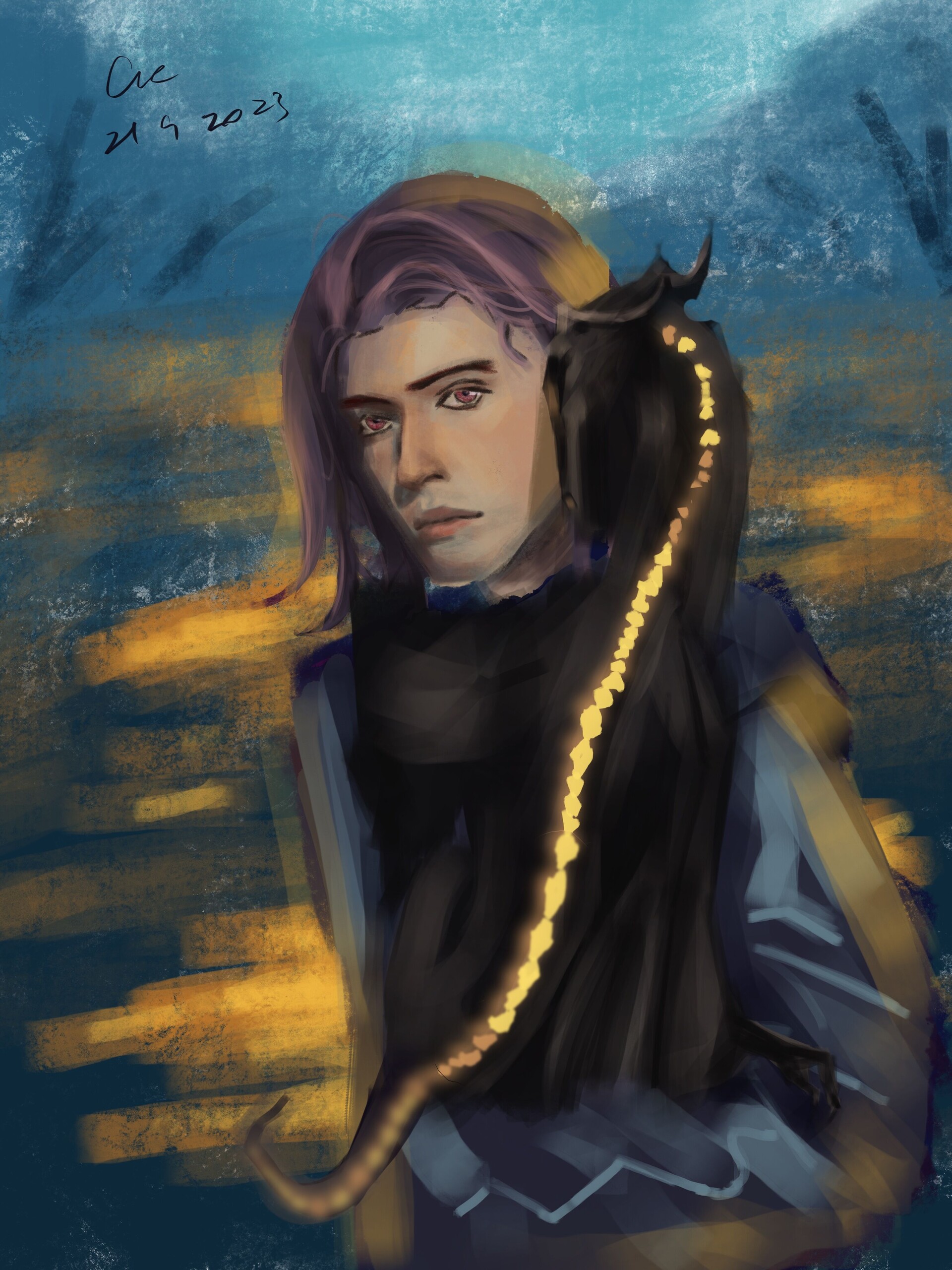 ArtStation - DND - Male bard - Black Dragon Wyrmling - Charm a dragon