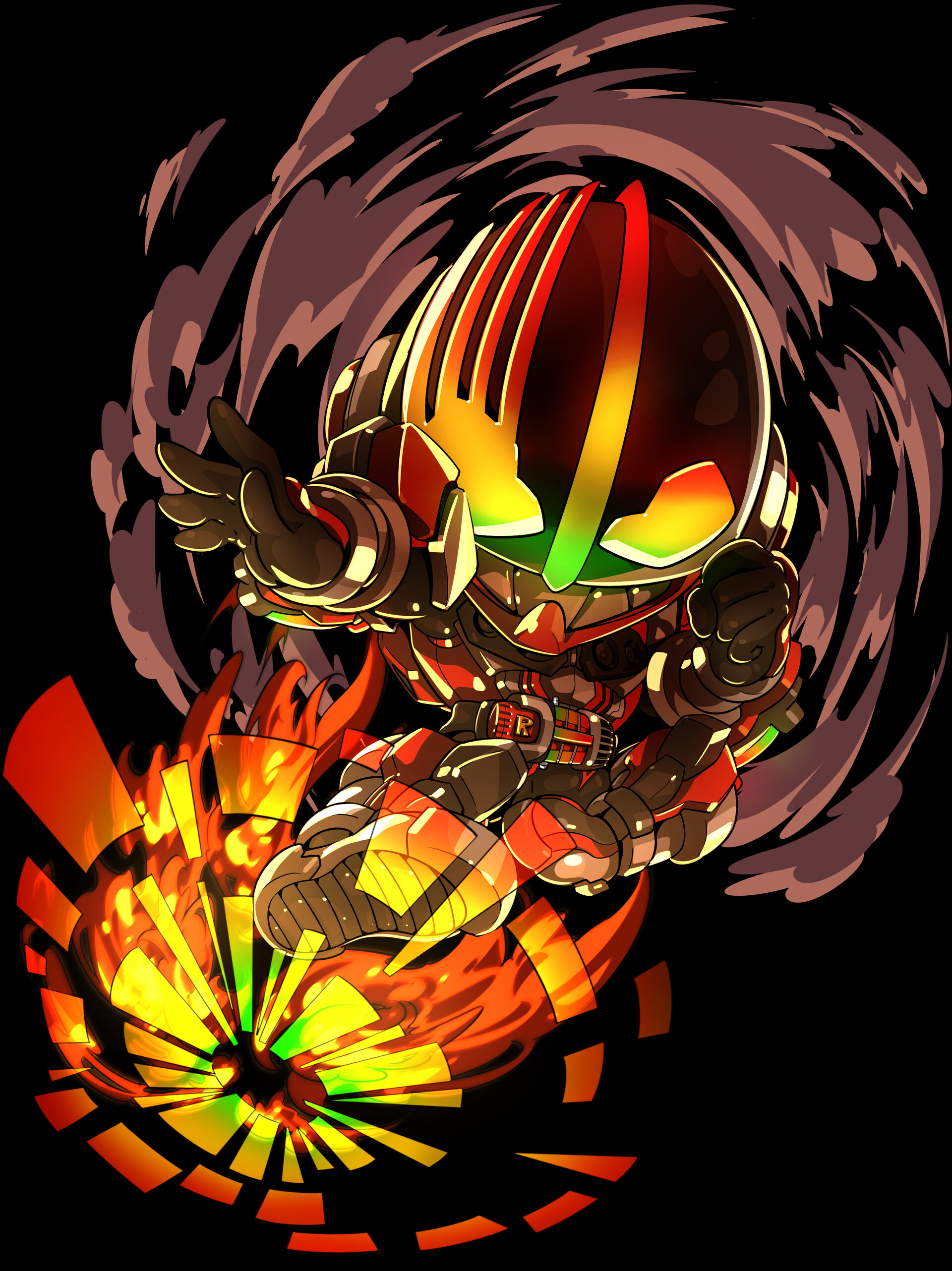 ArtStation - Chibi OC Rider Kick Commission (@Rion)