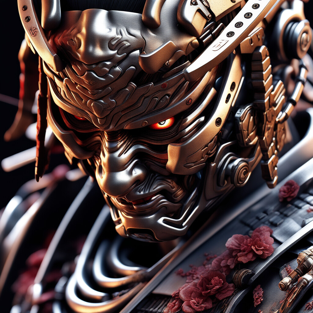 ArtStation - Crimson Gaze: The Cyborg Samurai
