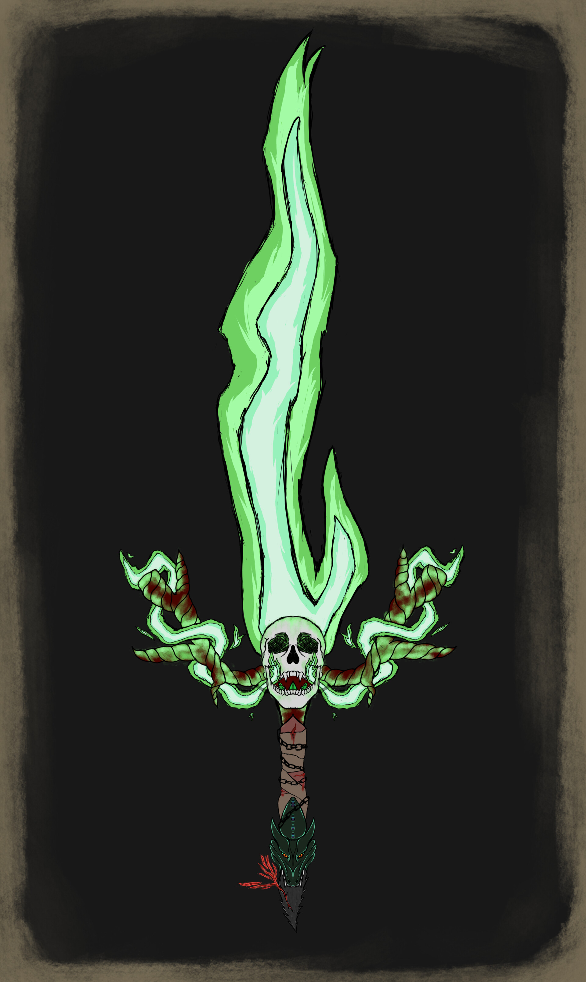 ArtStation - Green Fire Hell Sword