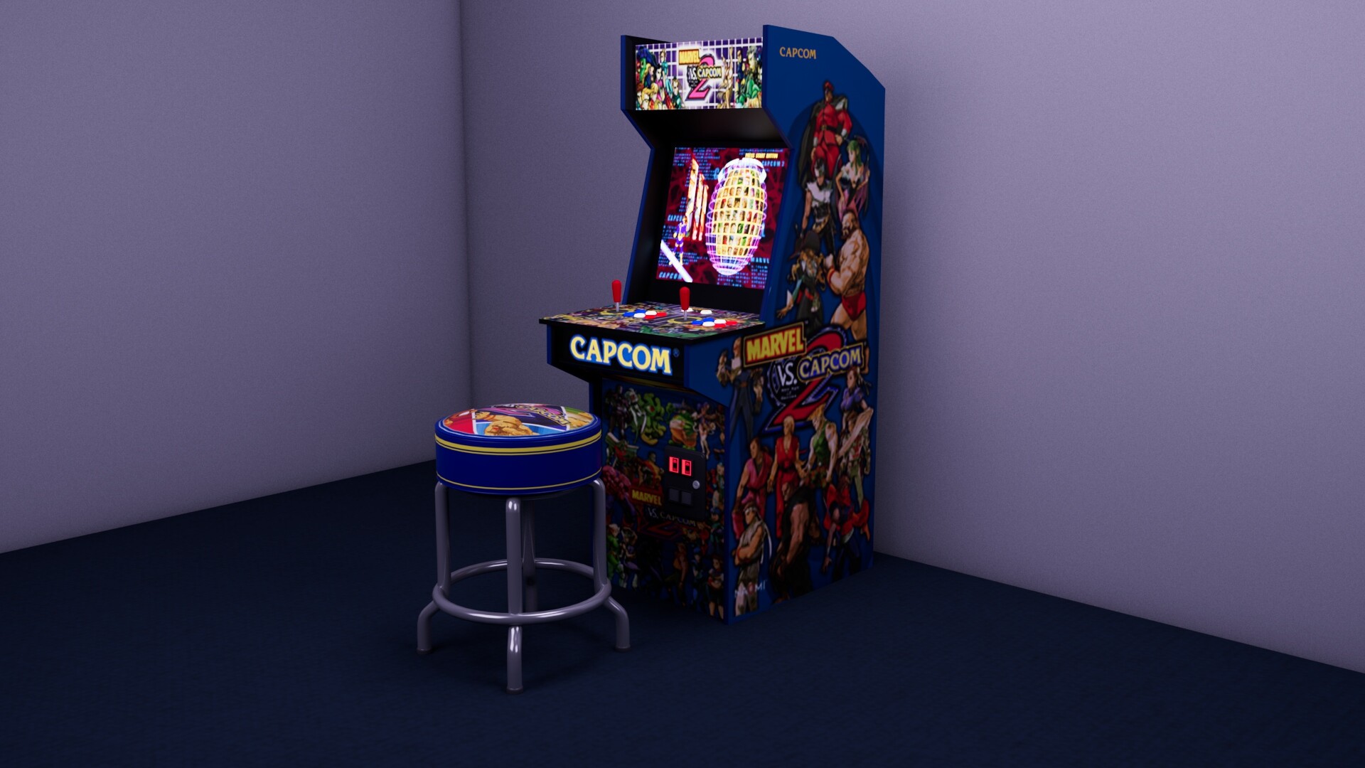 ArtStation - "Marvel vs Capcom 2" Arcade Cabinet
