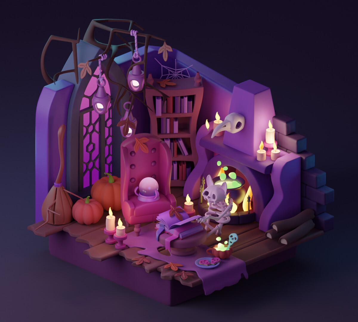 ArtStation - Halloween Magic Room