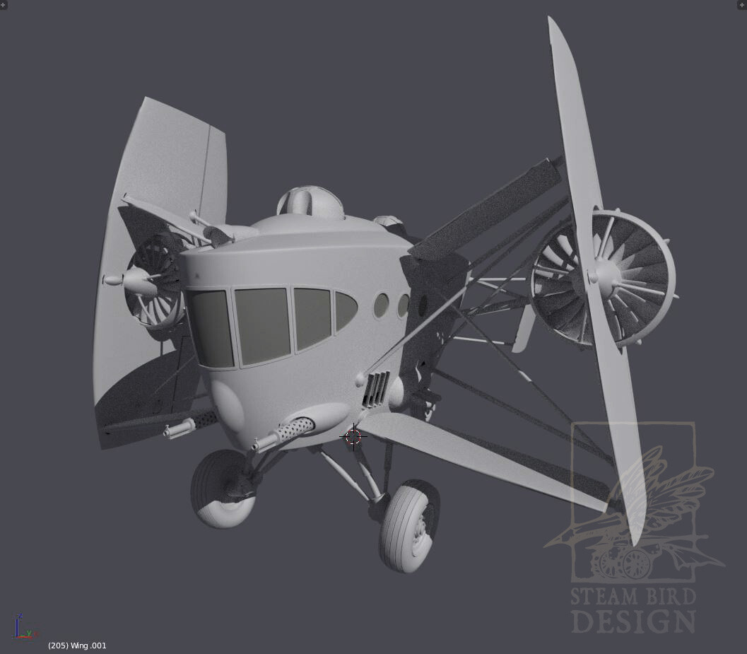 Steam Bird Design - 3D projects in the working