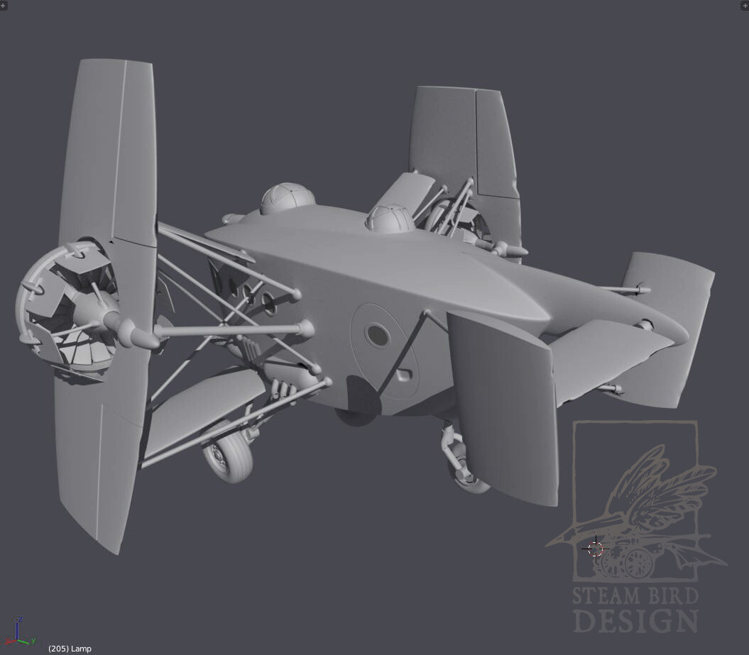Steam Bird Design - 3D projects in the working