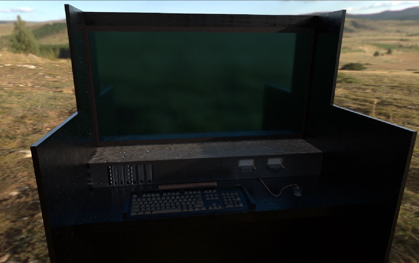 ArtStation - LowPoly Steampunk Computer and Monitor