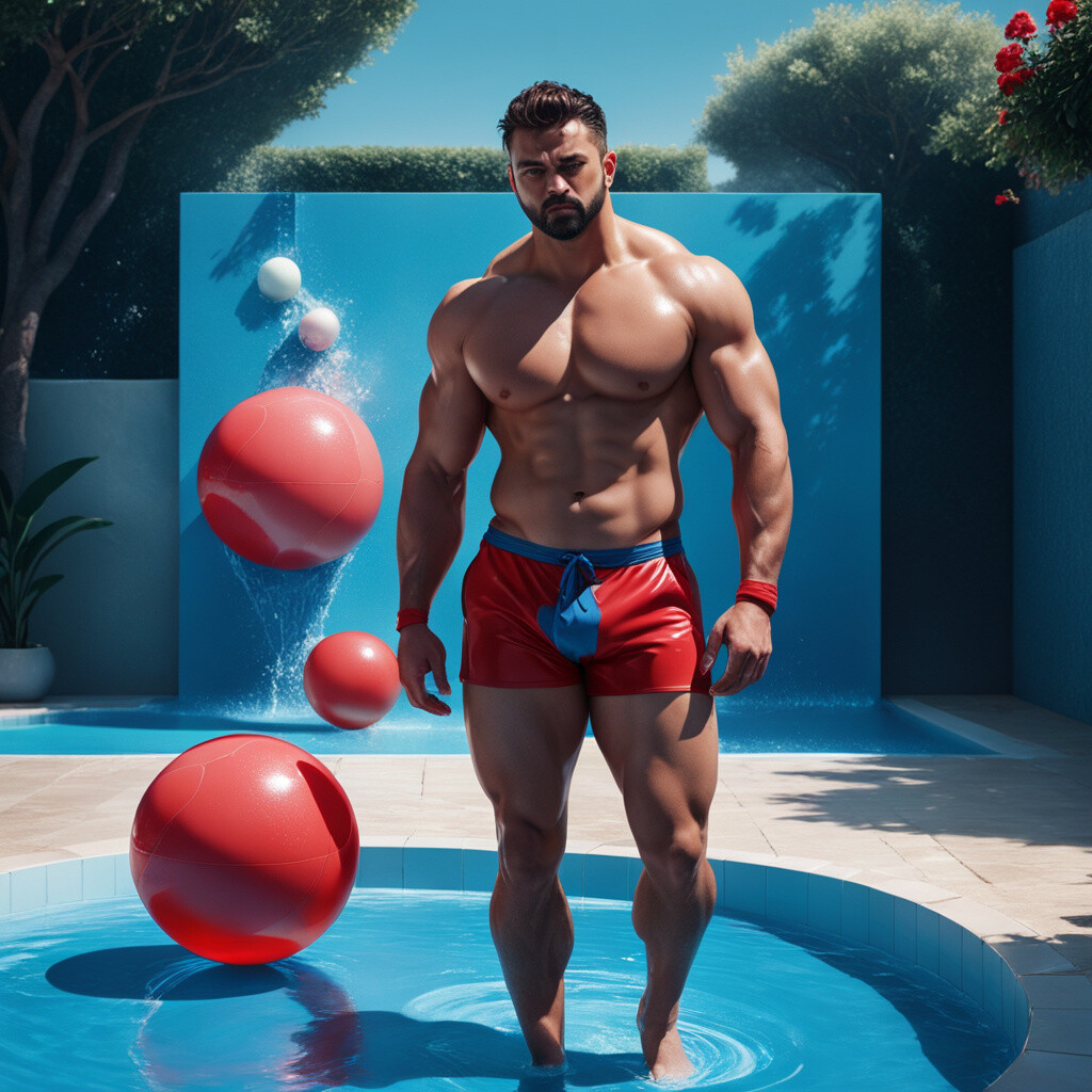 ArtStation - man standing in a water pool