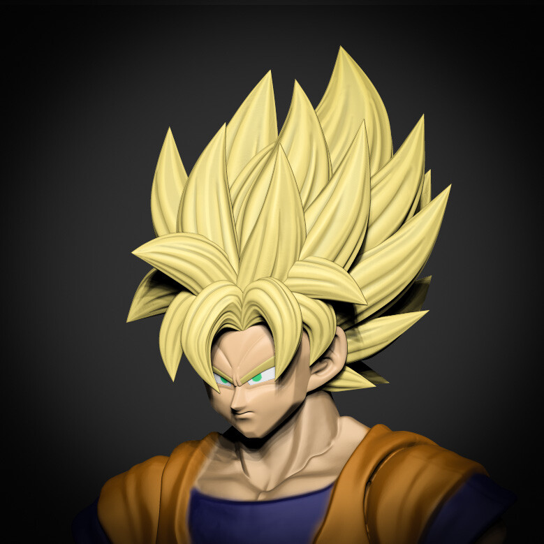 ArtStation - Goku SSJ custom Hair Sculpt