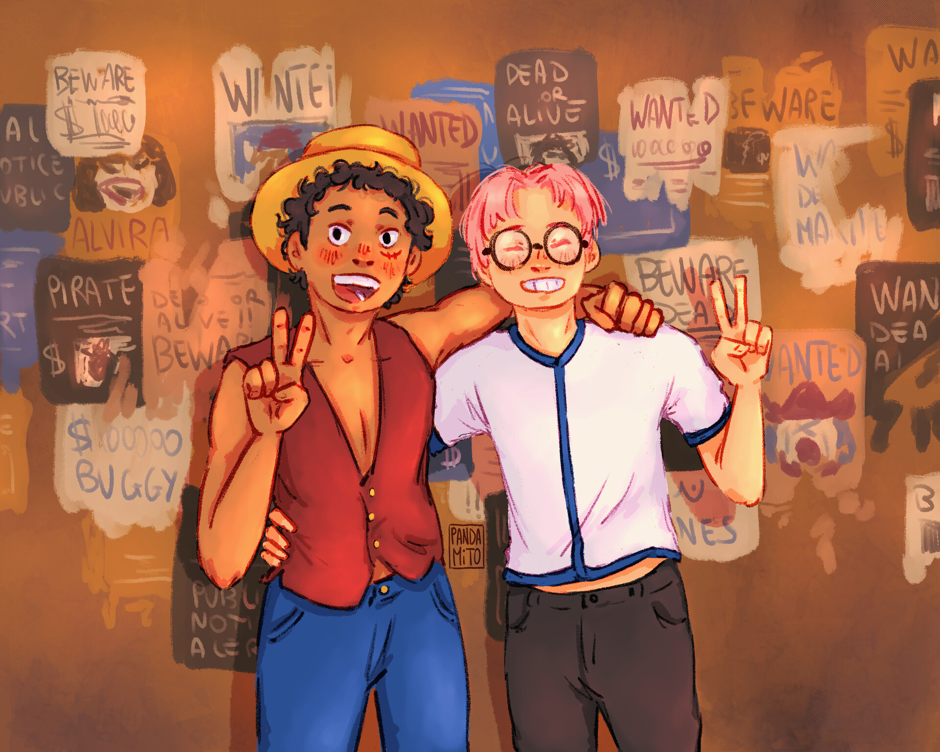 ArtStation - One Piece - Luffy & Koby