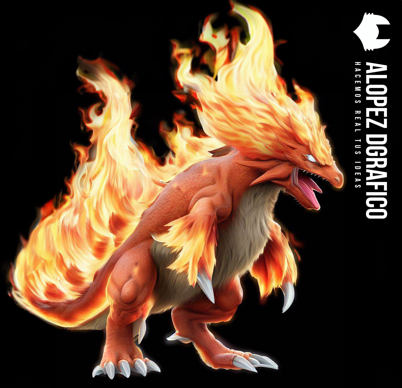 ArtStation - Fire champion Digimon