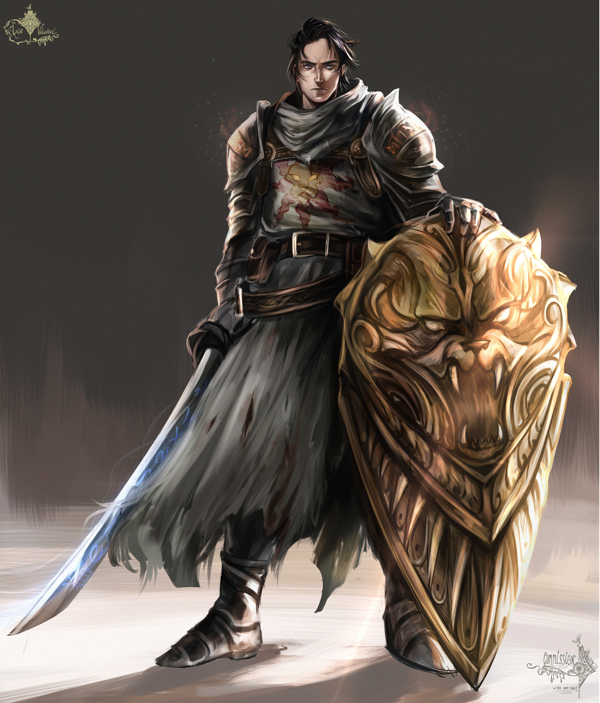 Lain Valentine - Knight of Sun - Character Concept Art Commission