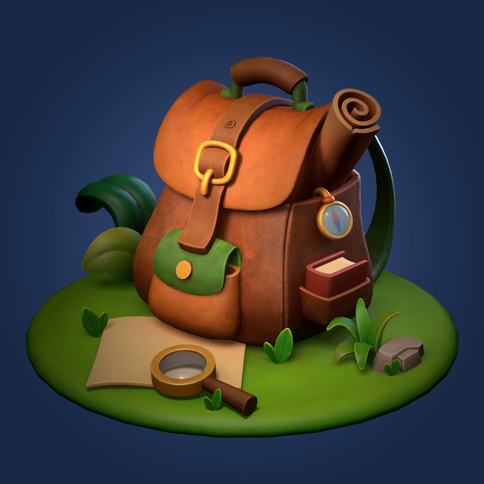 ArtStation - Backpack | Stylized Videogame Prop art (Real-Time)