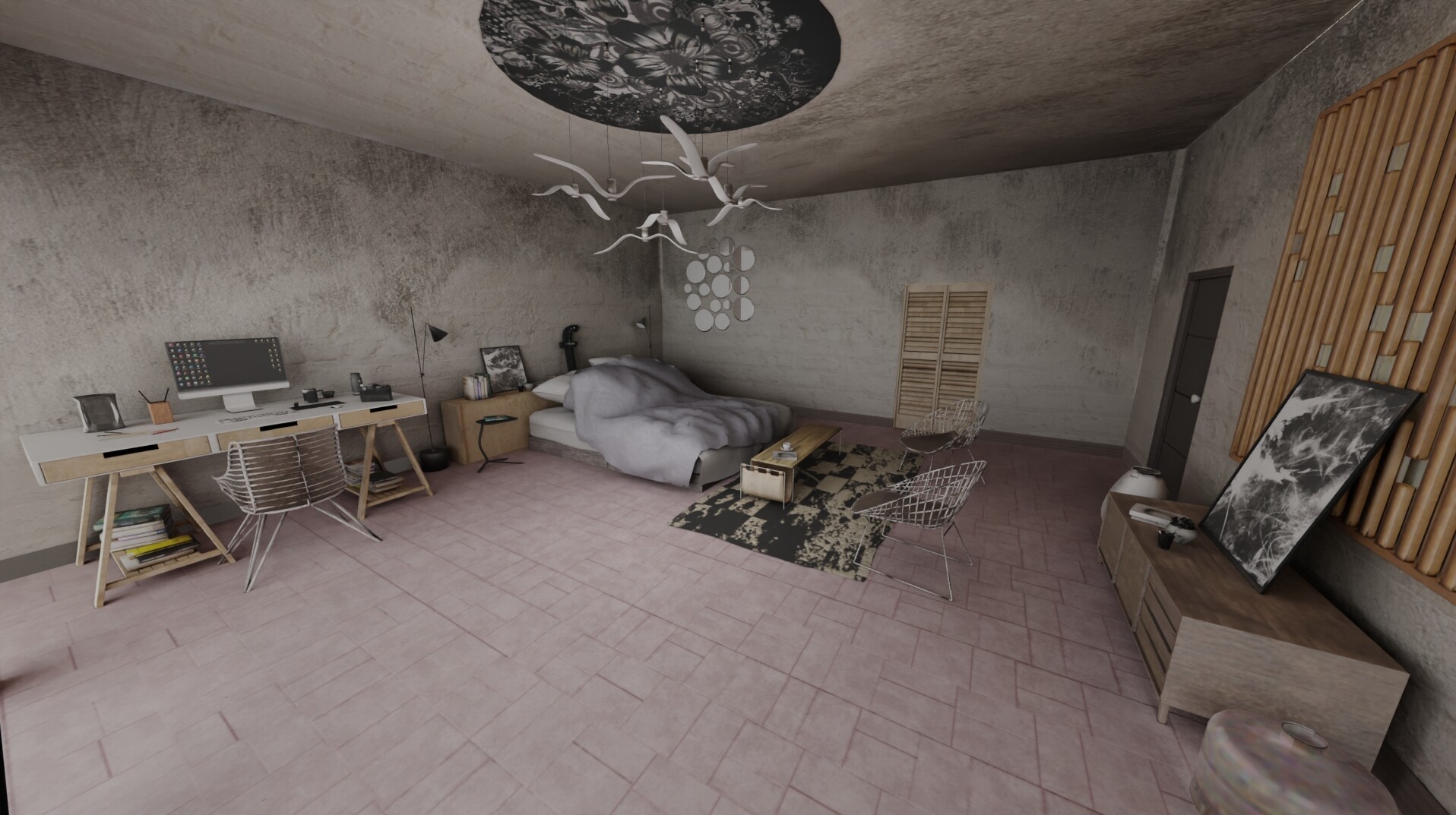 ArtStation - modern VR room Low poly 57 individual model Baked