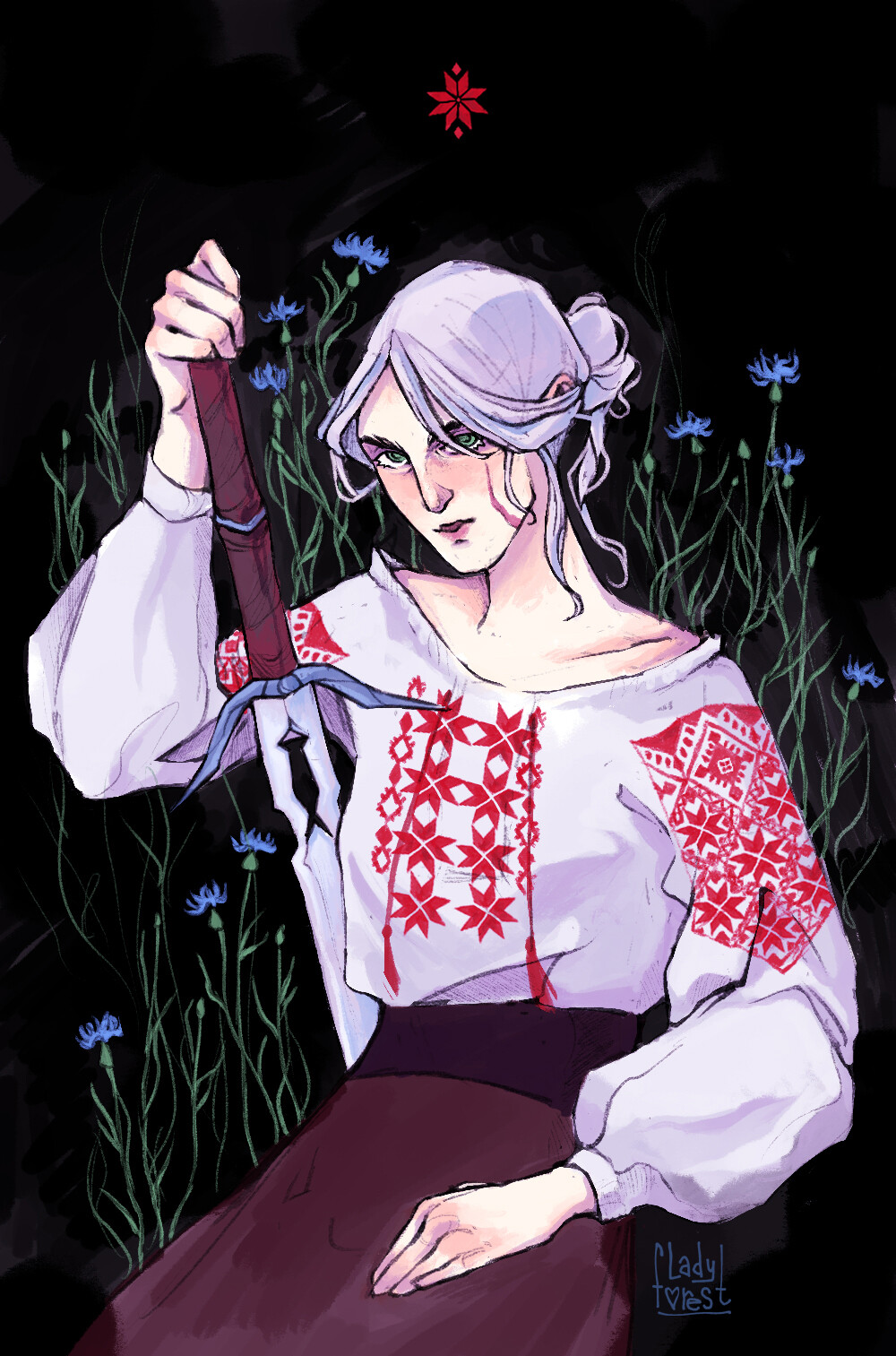 ArtStation - Ciri in national belarusian clothing