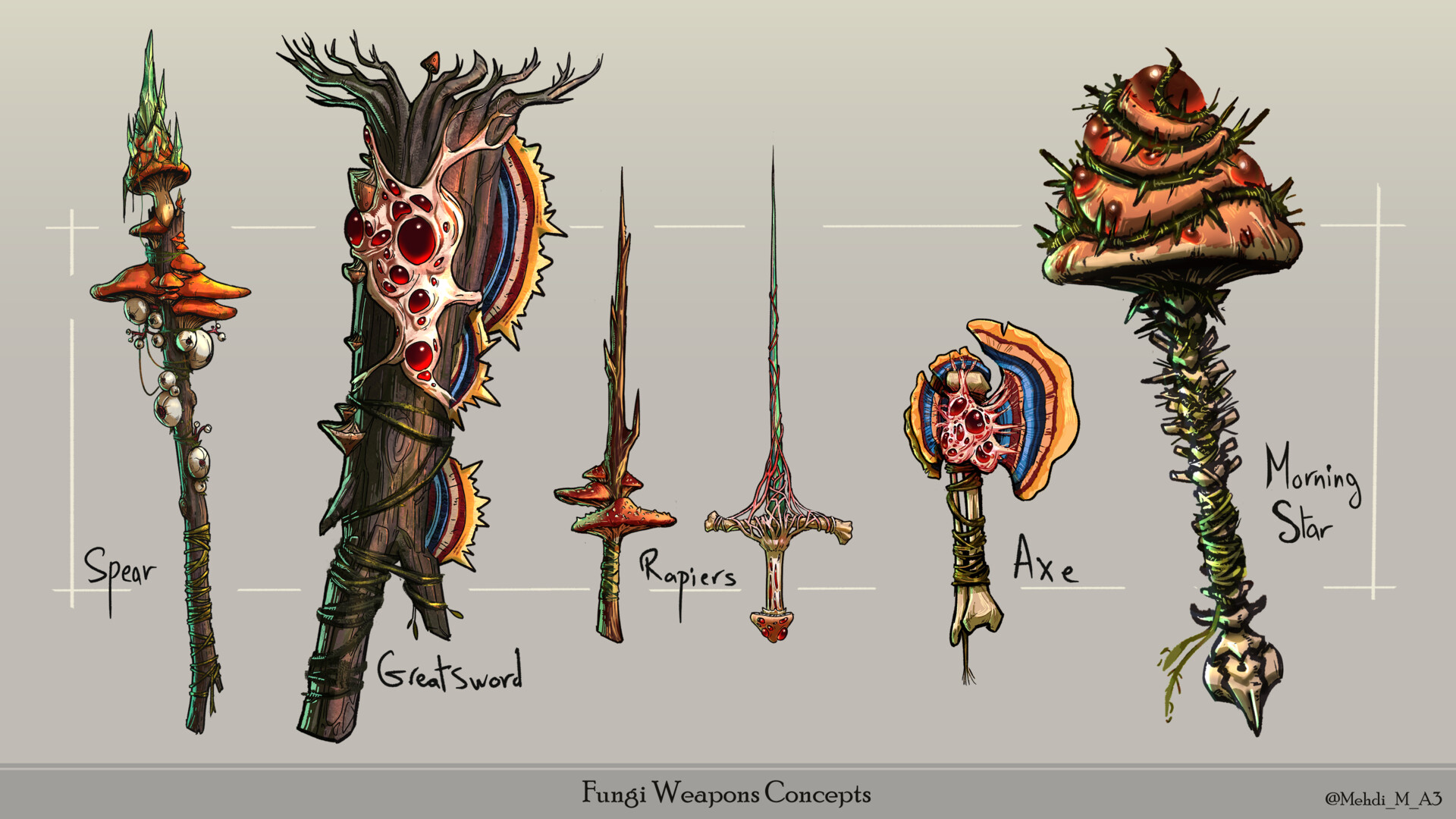 ArtStation - Fungi Weapons Concepts