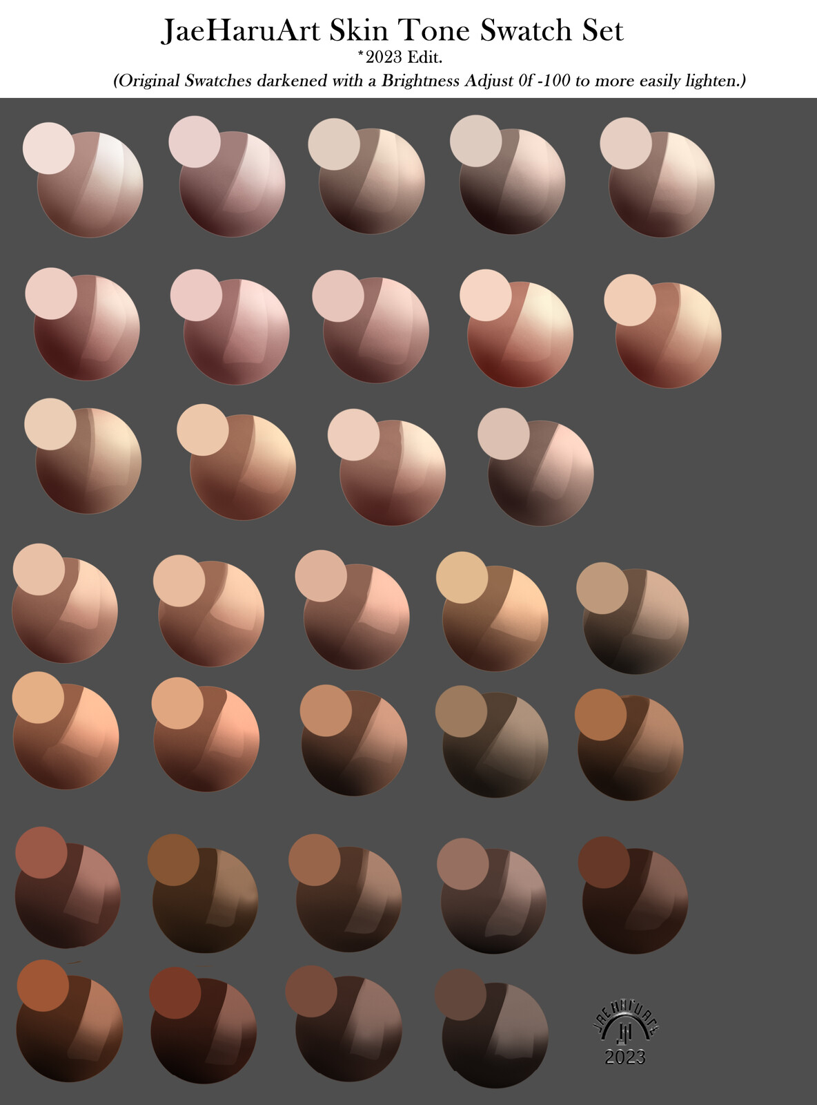 JaeHaruArt - JaeHaruArt Skin Tone Swatch Set 2023 Edit