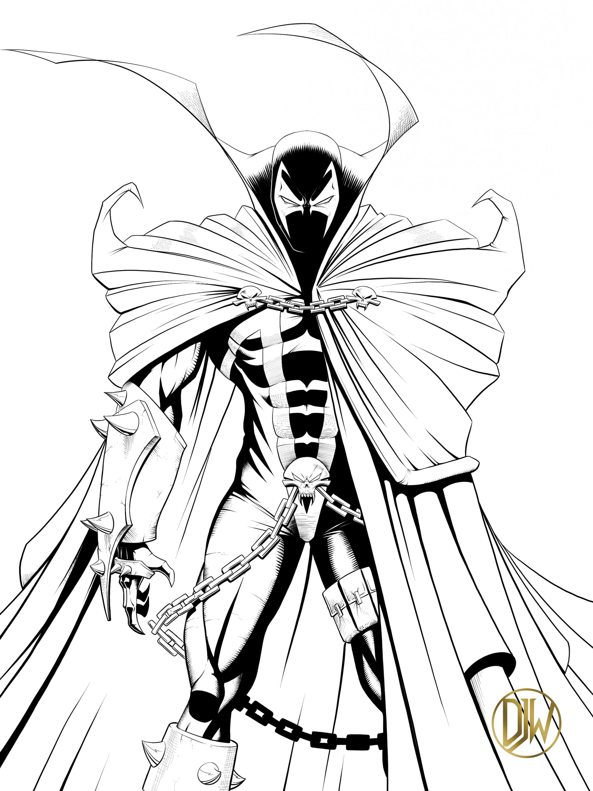 spawn full body drawing