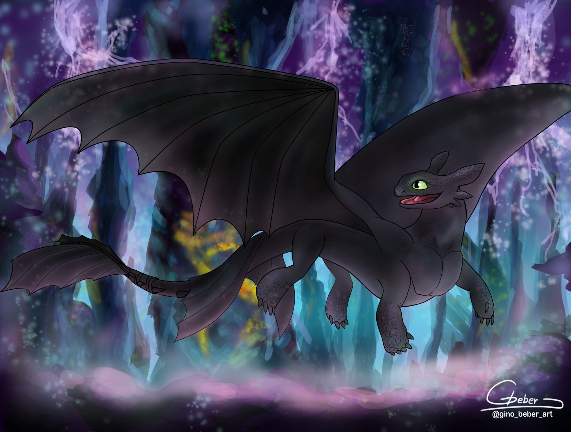 ArtStation - Toothless, HTTYD3 , in the Hidden World.