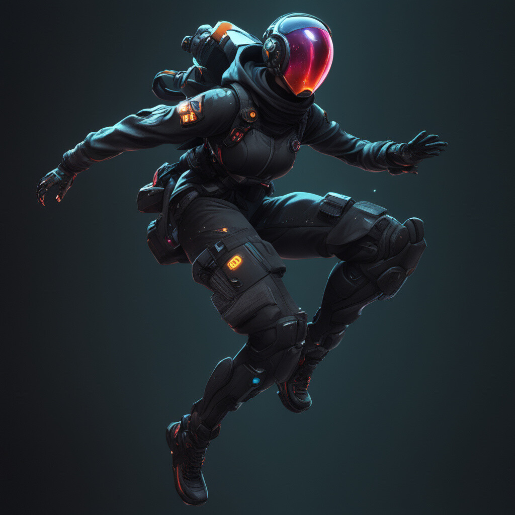 ArtStation - man flying in a modern futuristic flying suit