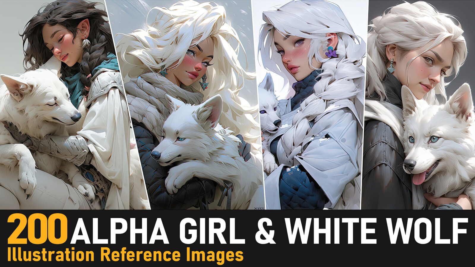 Vio - Alpha Girl & White Wolf VOL.37|4K Reference Images