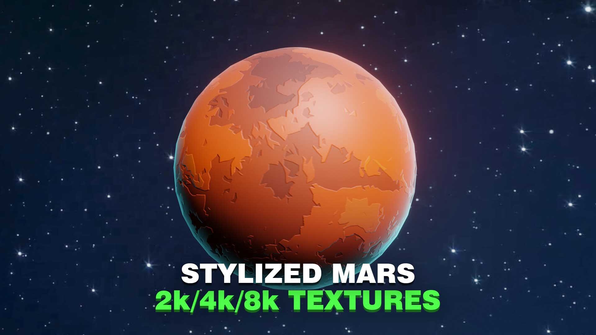ArtStation - Stylized Planet Mars 3D Model 2k/4k/8k Textures