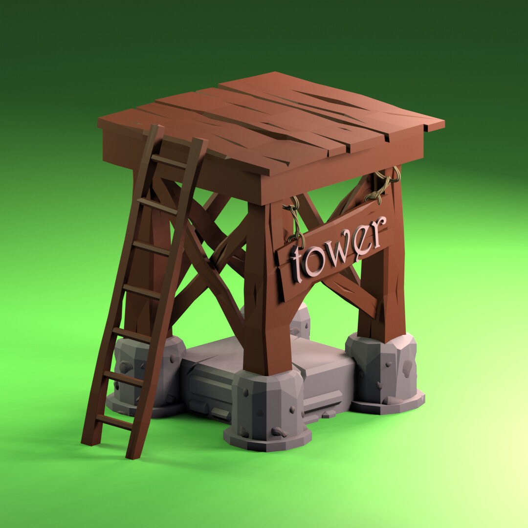 ArtStation - Low Poly Tower