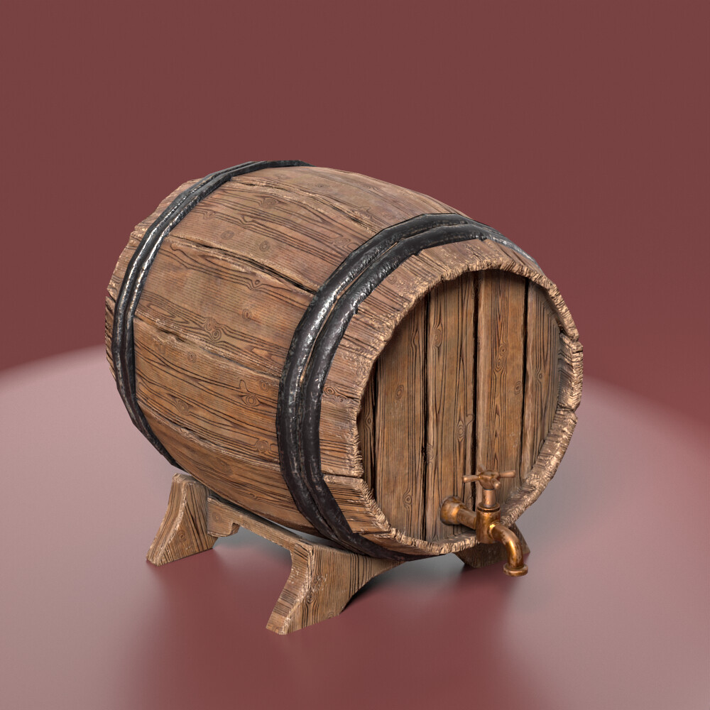 ArtStation - Oak barrel