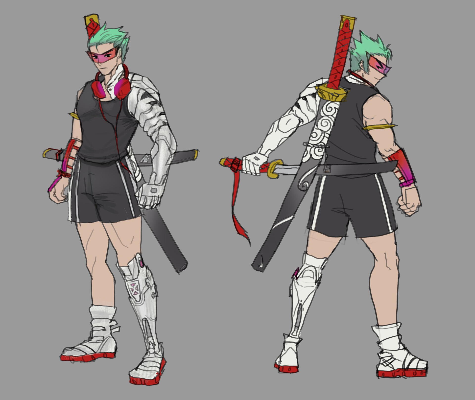 ArtStation - Genji Fan Concept Art Sketch