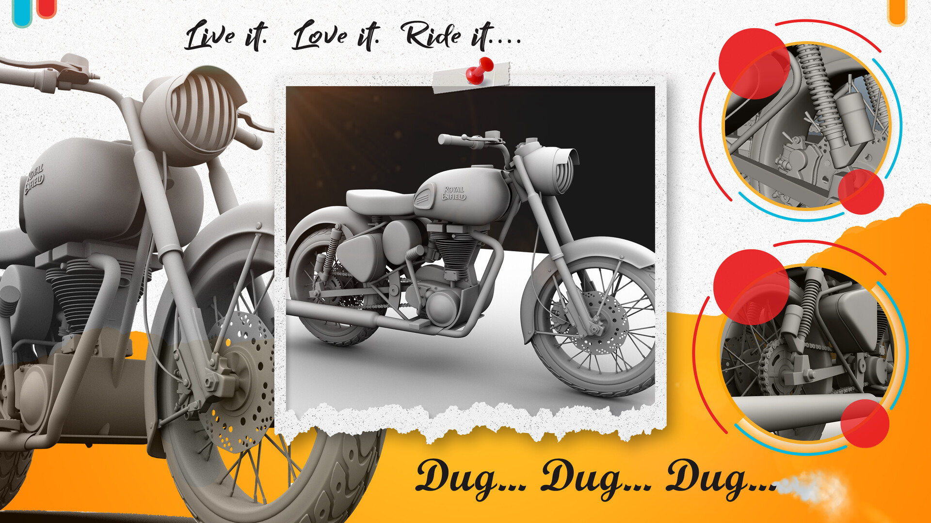 ArtStation - Royal Enfield Bullet 350 3D Modeling