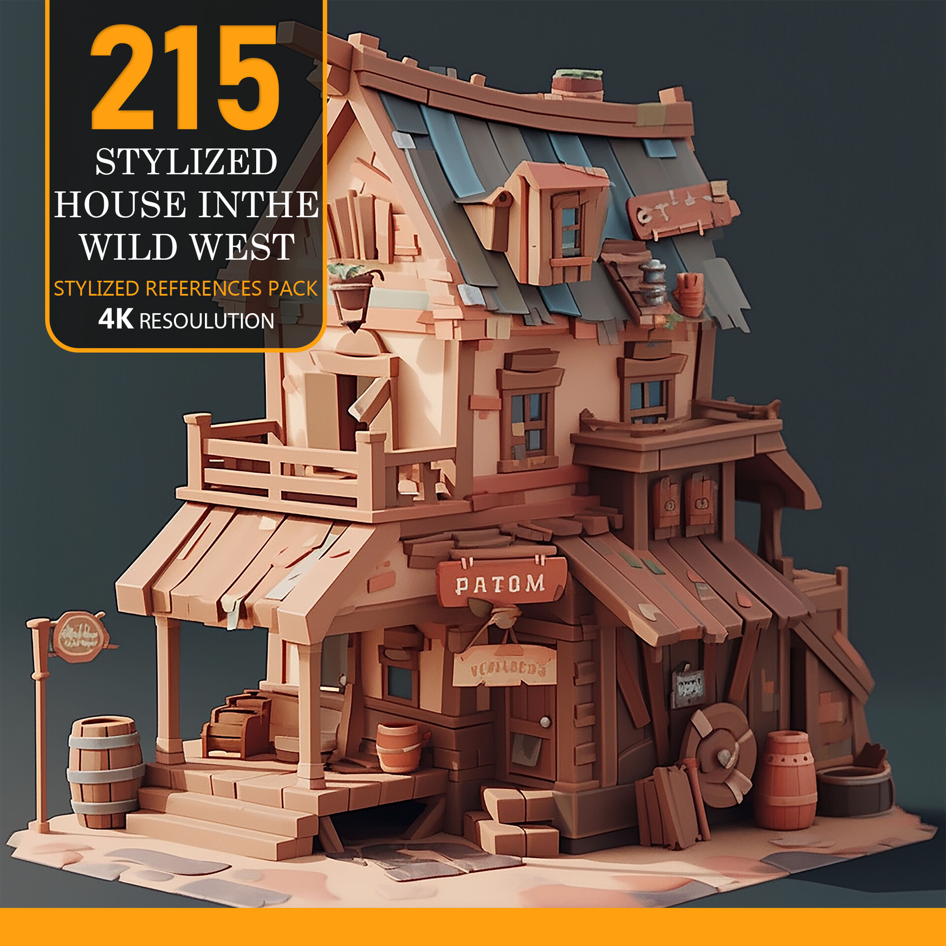 ArtStation - Stylized house in the wild west Vol.34|4K-Stylized ...