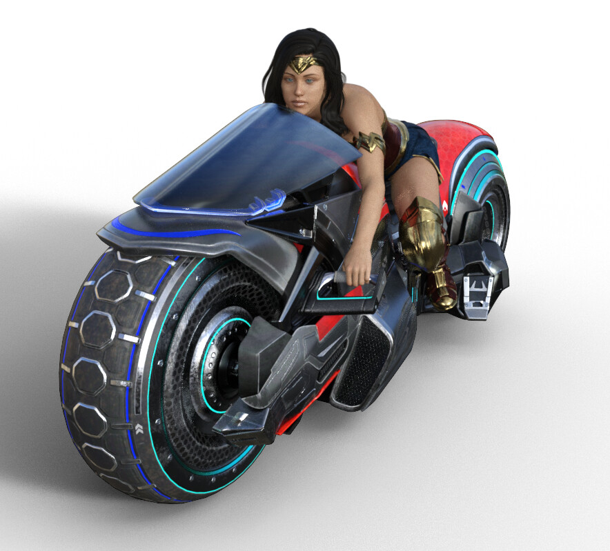 ArtStation - alba wonder woman on motorcycle