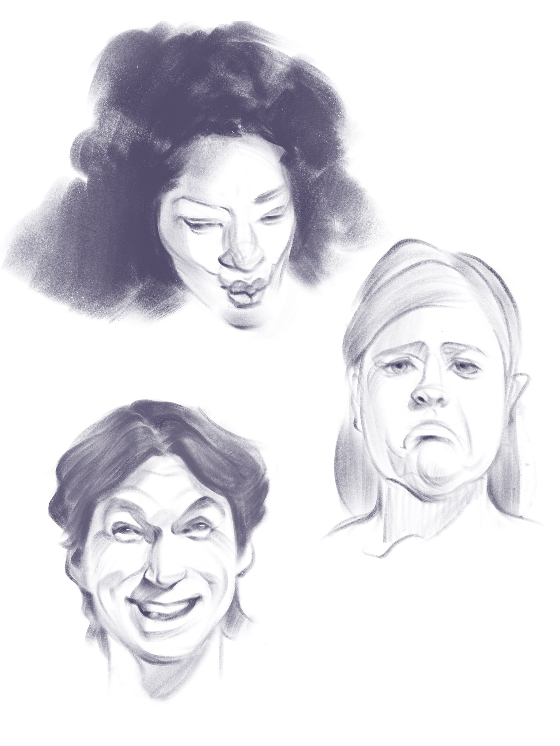 ArtStation - Sketches of faces and poses