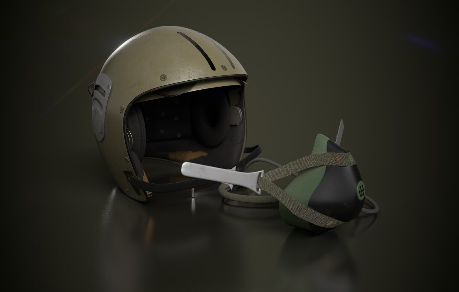 ArtStation - FIGHTER_PILOT_HELMET_&_OXYGEN_MASK