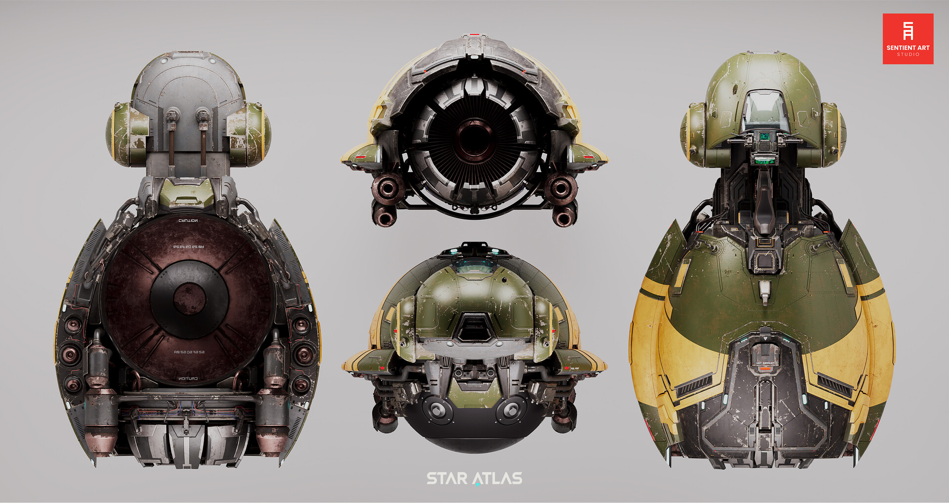 Sentient Art - Unibomba Spaceship - Star Atlas