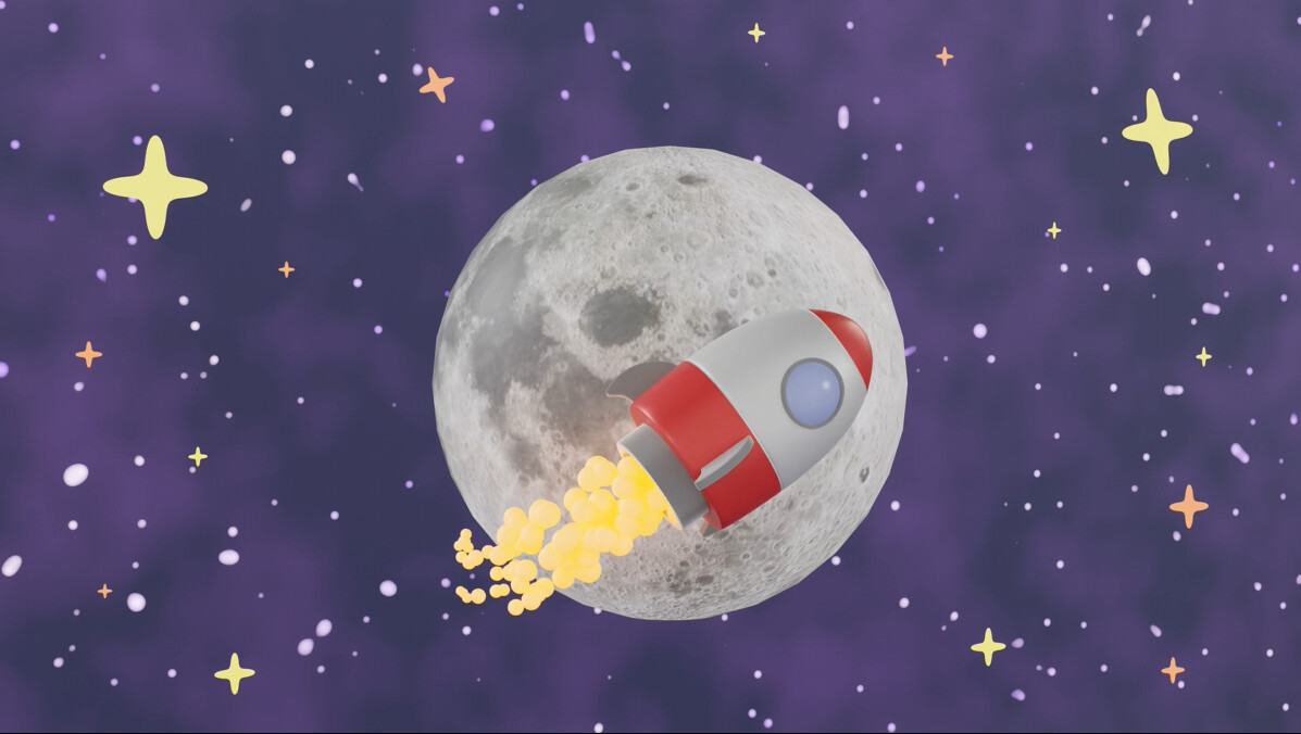 ArtStation - Moon & Rocket