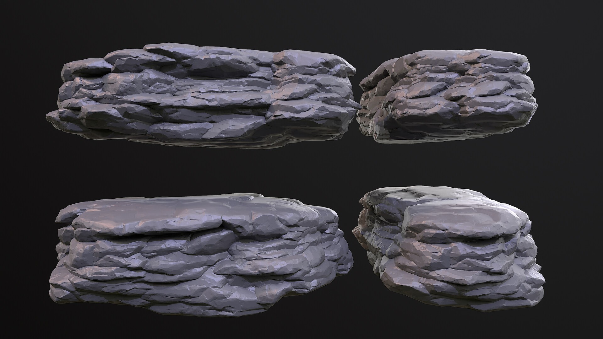 ArtStation - Mountain Dungeon Rock collection | Rock Sculpt practice