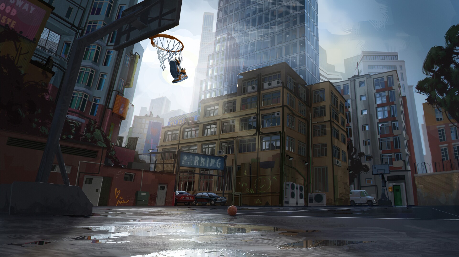 ArtStation - A environment paiting for a basketball game