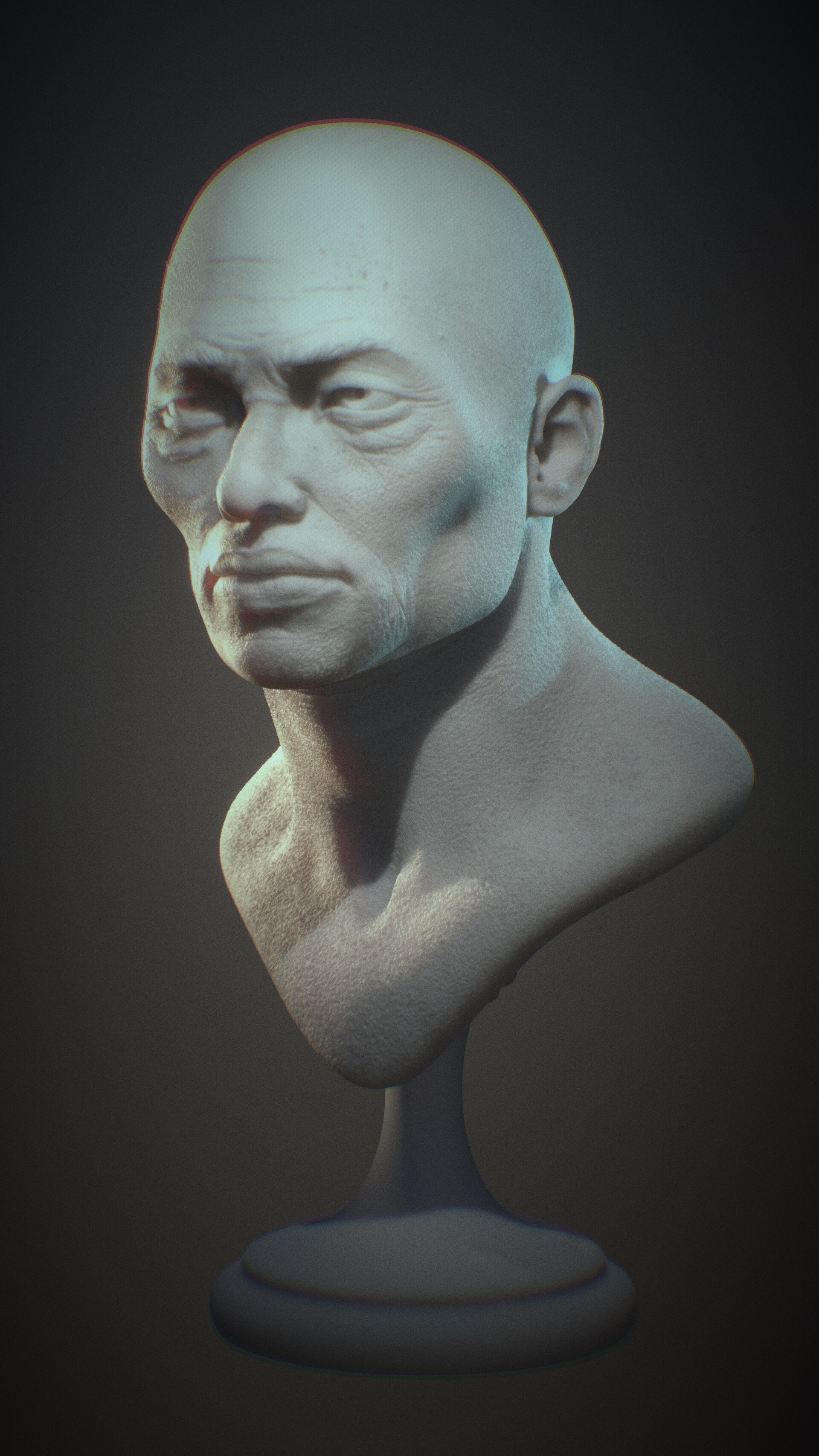 ArtStation - Bust of an Asian man